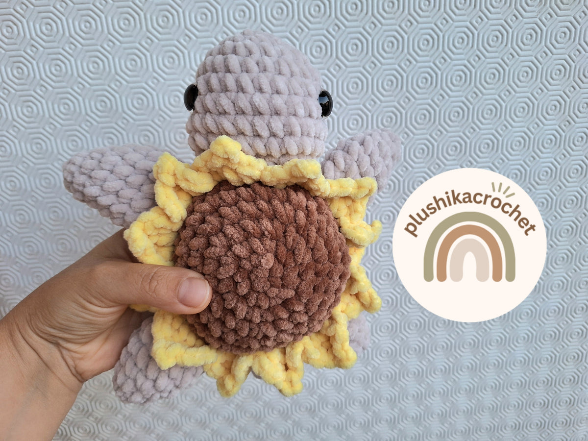 Turtle amigurumi Crochet Pattern, sunflower turtle, crochet pattern tu ...